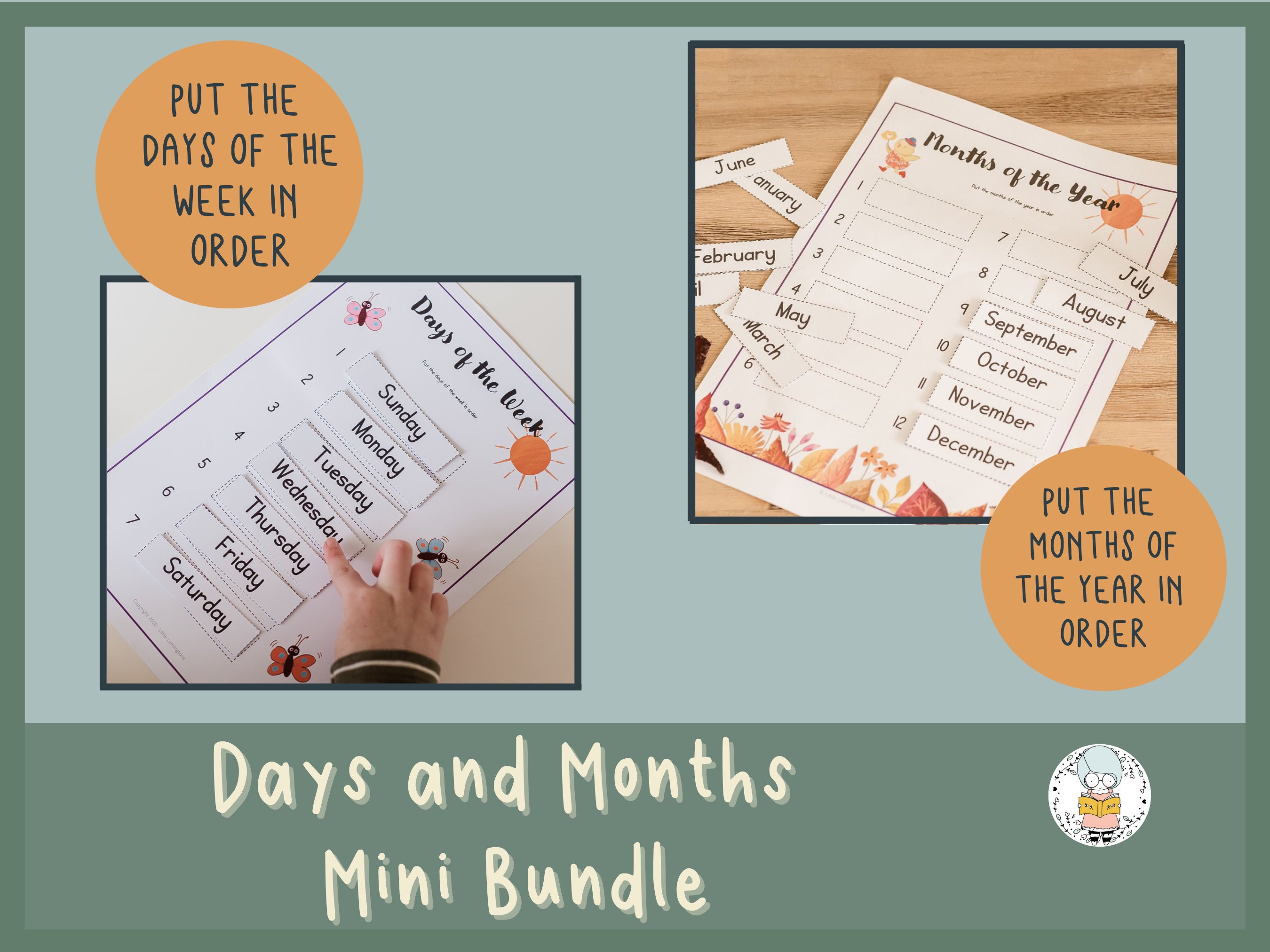 Days of the Week and Months of the Year Calendar Sorting Activity With ...