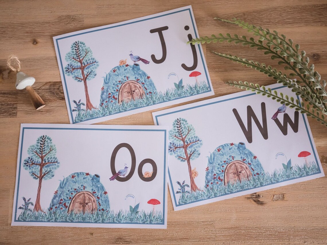 Magical Woodland A-Z Alphabet Cards Homeschool Classroom ABC Wall Decor ...
