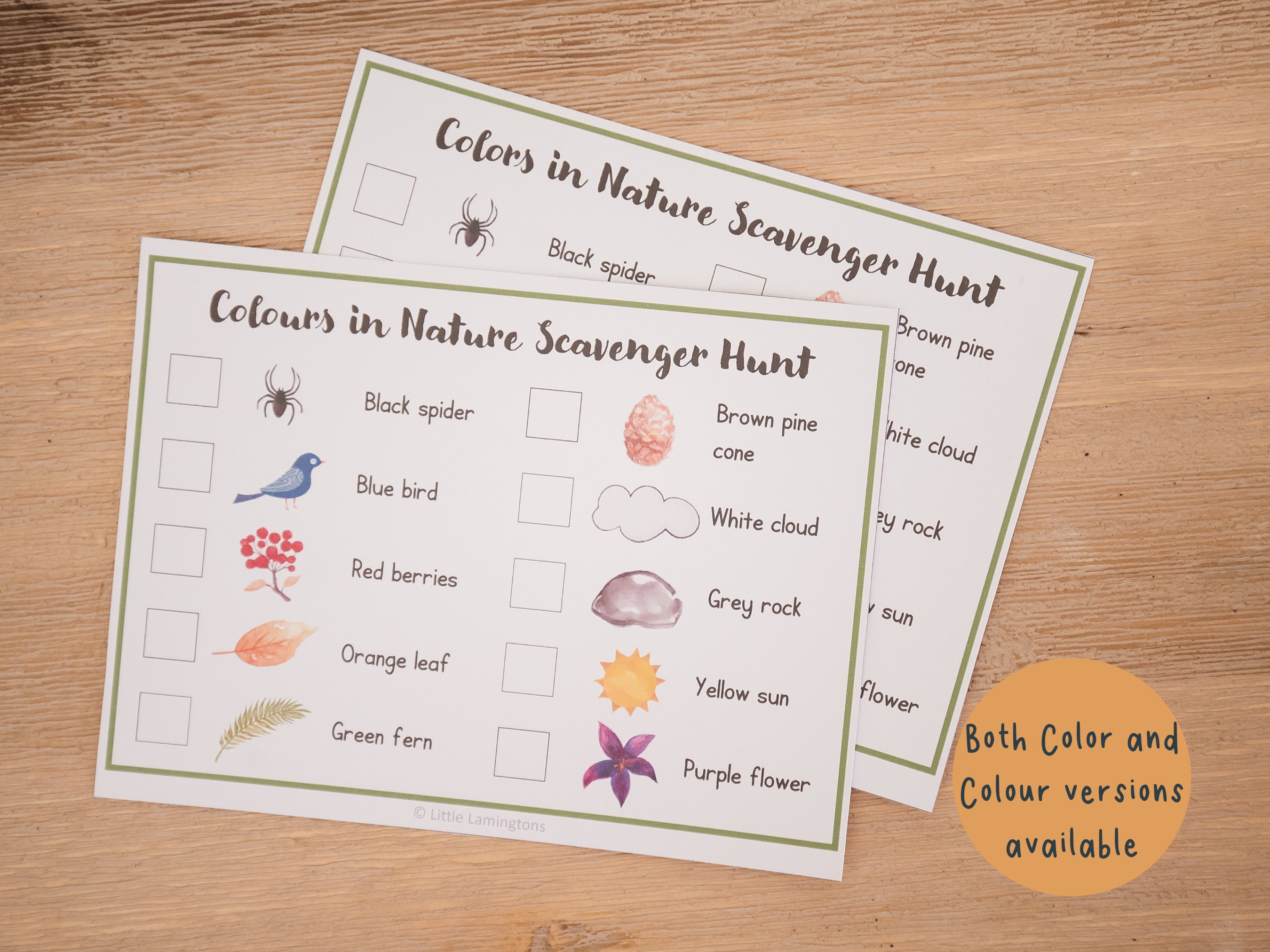 Colors in Nature Scavenger Hunt Card, Learning Colours, Outdoor ...