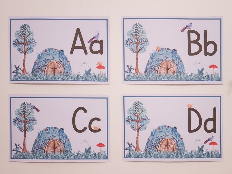 Magical Woodland A-Z Alphabet Cards Homeschool Classroom ABC Wall Decor ...