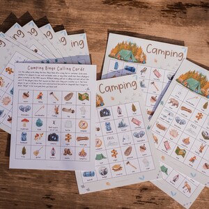 Camping Bundle Flashcards Scavenger Hunt and Bingo Game for - Etsy