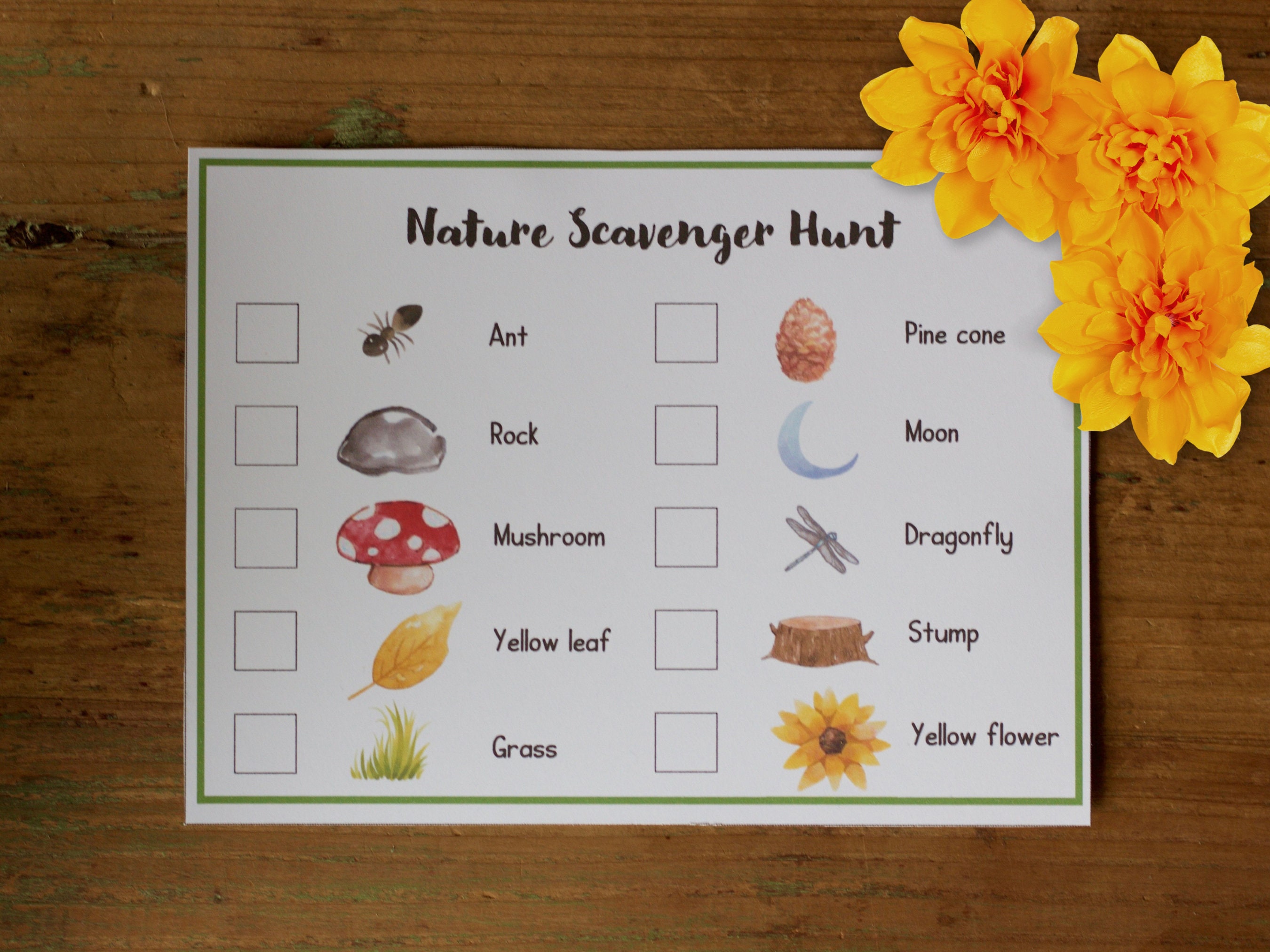 Nature Scavenger Hunt for Kids Cards (4 Pack), Outdoor Activities ...