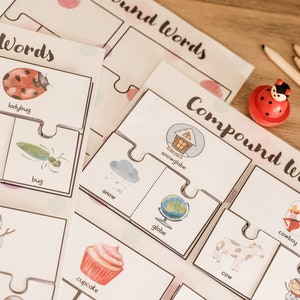 Compound Words Jigsaw Puzzle Piece Activity Set 28 Compound | Etsy