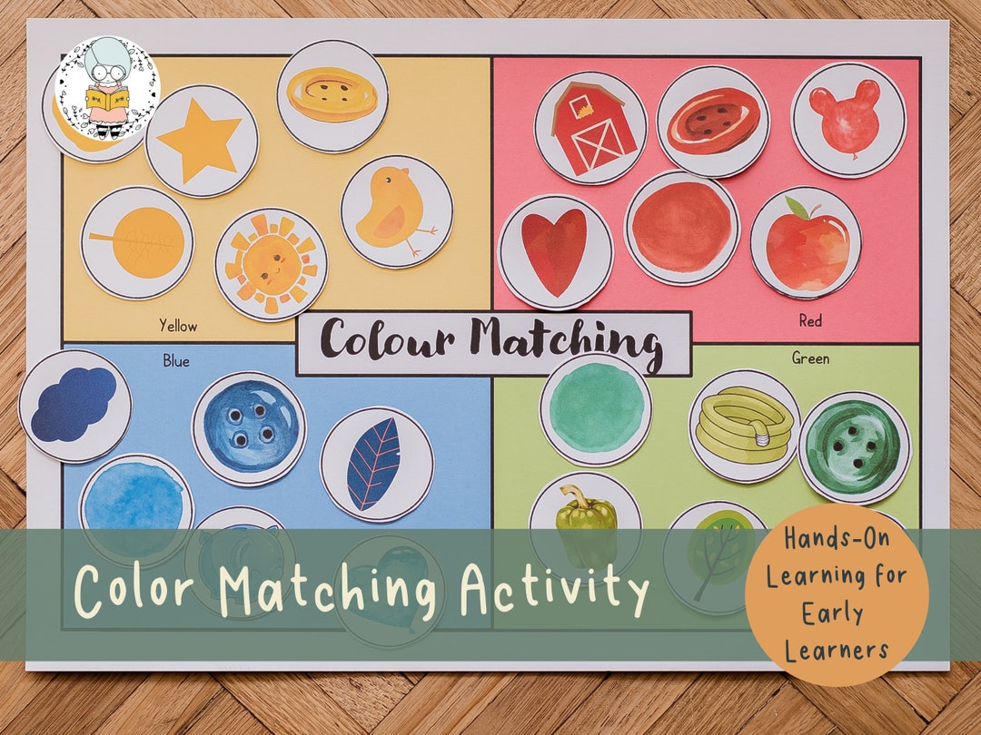 Color Learning Matching Activity With Four Grids Montessori Colour ...