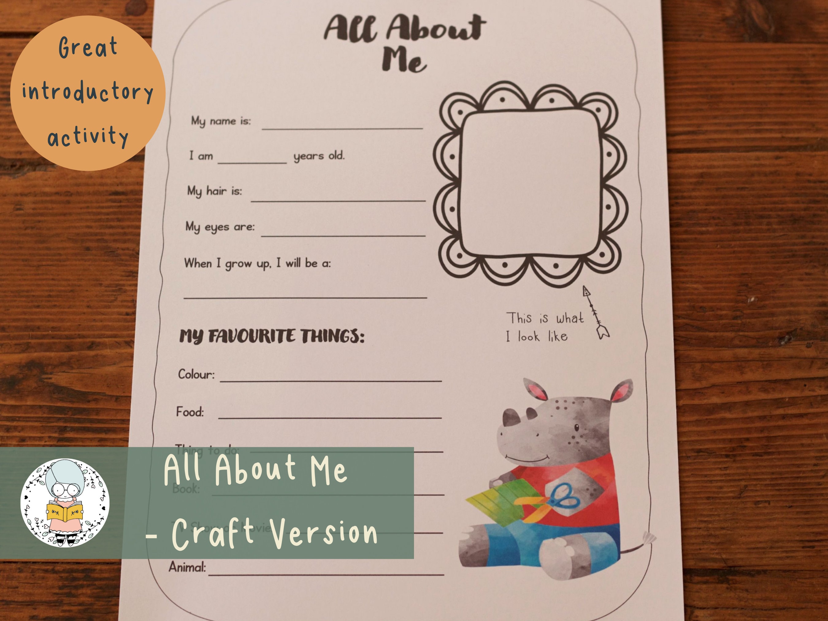 All About Me Printables Middle School