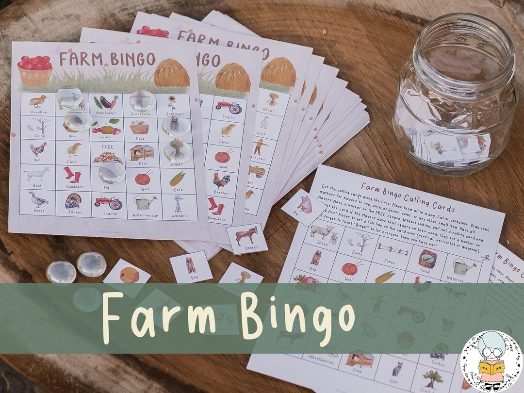 Farm Bingo Game - Learning About Farms Activity With 50 Play Cards ...