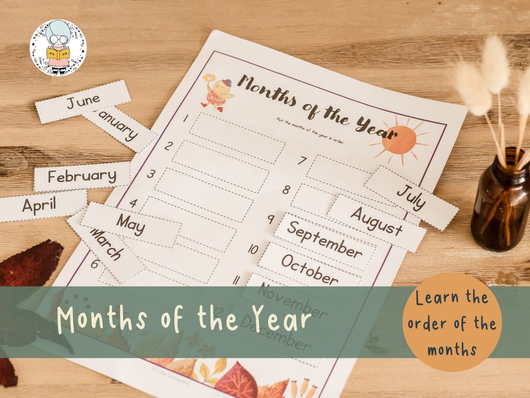 Months of the Year Calendar Sorting in Order Activity Montessori ...