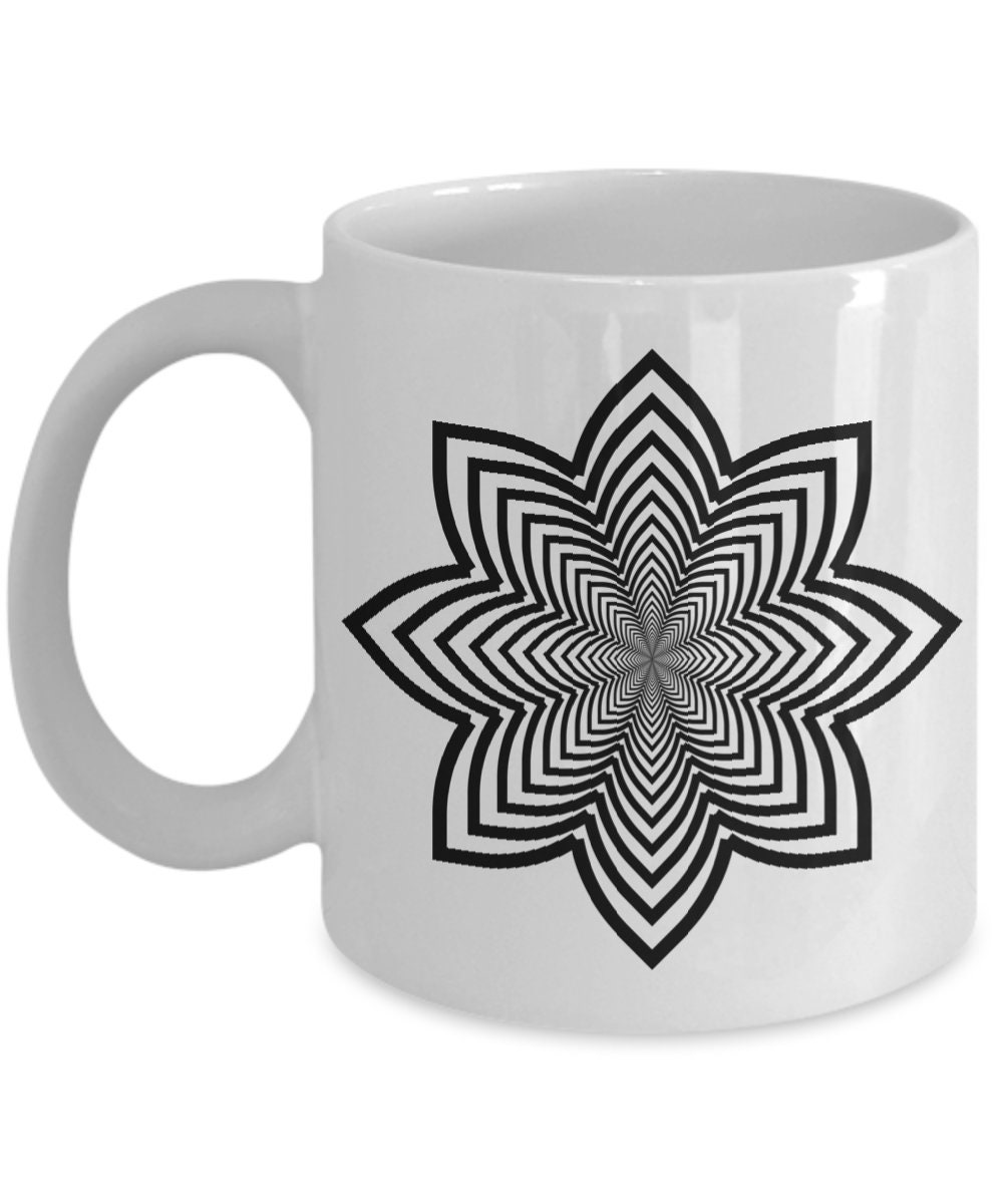 Star Floral Optical Illusion Coffee Cup Mug - Etsy