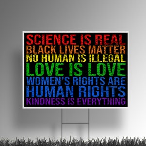 Science is Real Black Lives Matter Yard Sign 18 X 24 Corrugated Yard ...