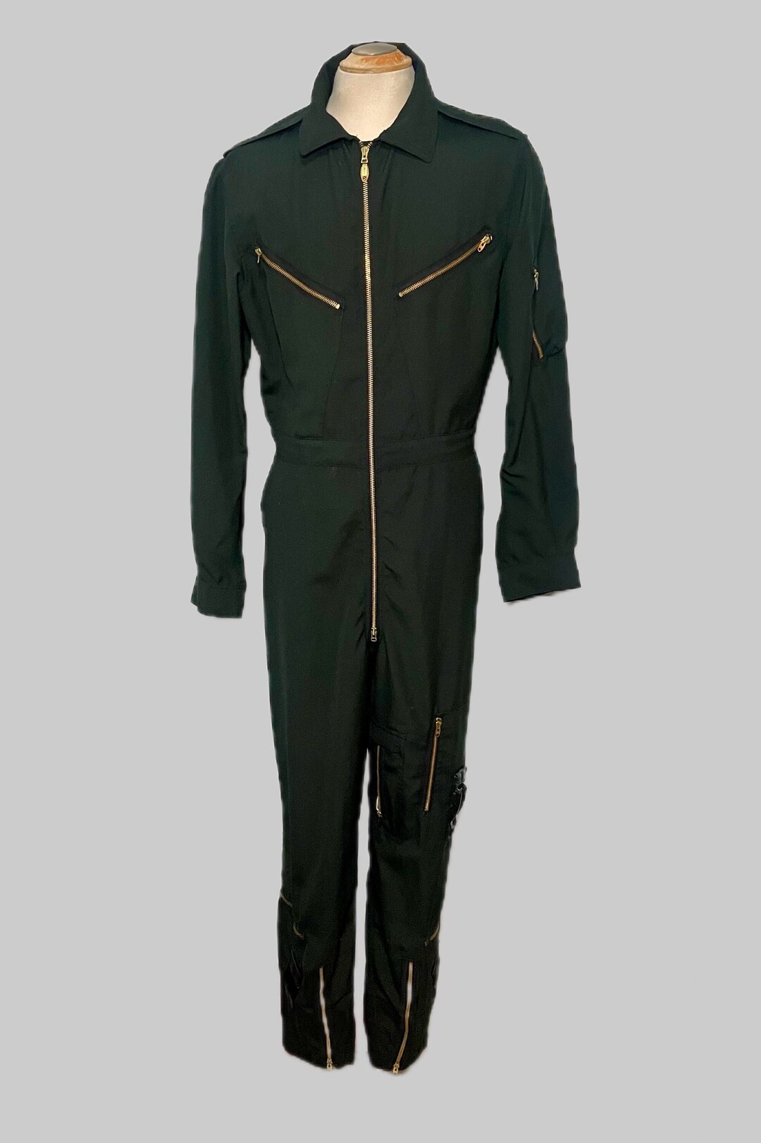 Vintage Canadian Military Dark Green Flight Suit Coveralls W/t ...