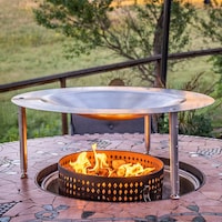 36" Stainless Steel Fire Pit Heat Deflector / Reflector and Cover for ...