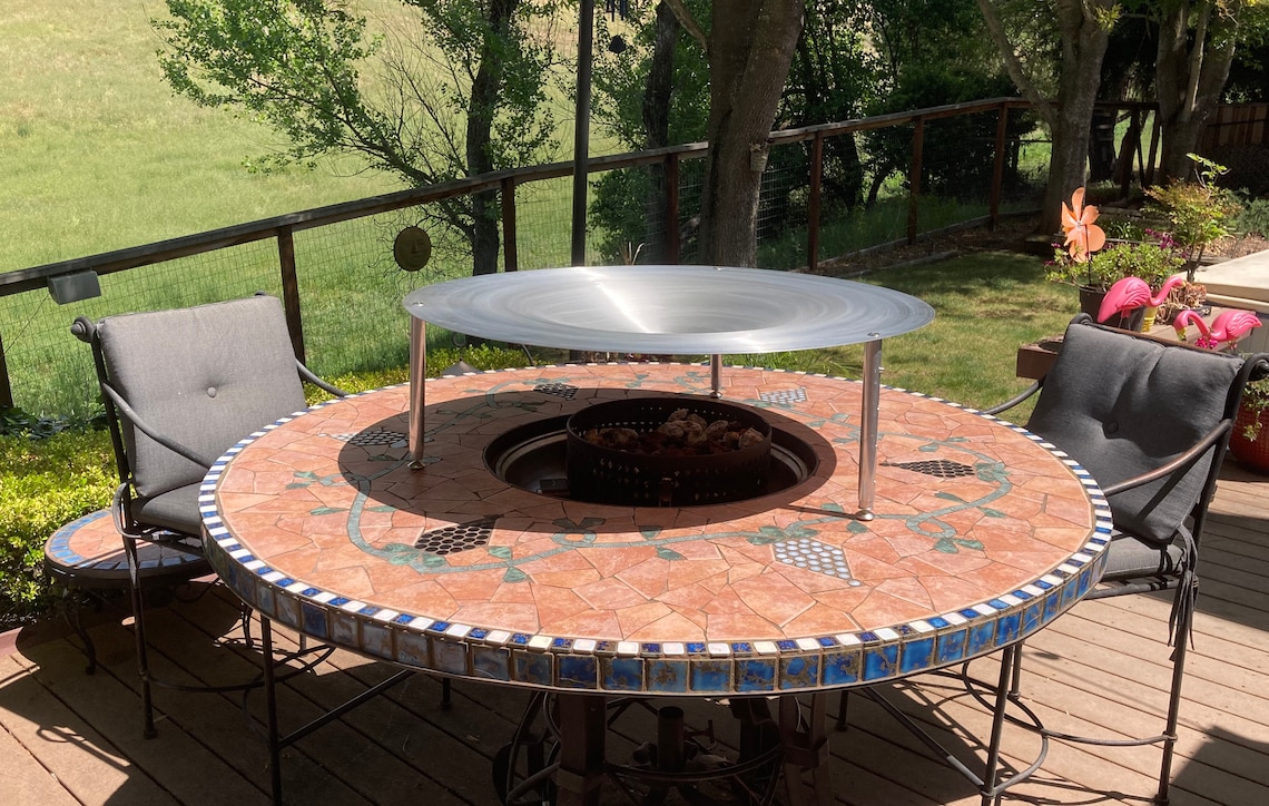 36" Stainless Steel Fire Pit Heat Deflector / Reflector and Cover for ...