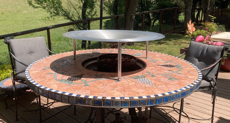 36" Stainless Steel Fire Pit Heat Deflector / Reflector and Cover for ...