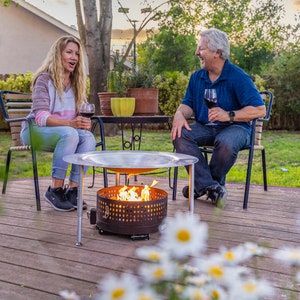 28" Fire Pit Heat Deflector / Reflector and Cover for Better Warmth ...