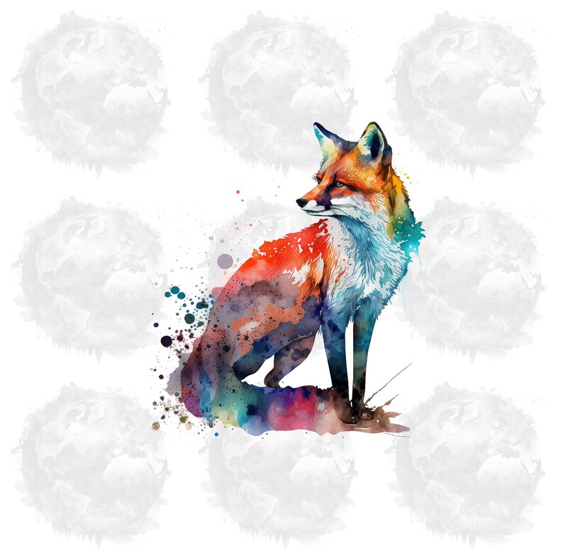 Fox Art Watercolor Fox Clipart Watercolor Foxes Fox - Etsy