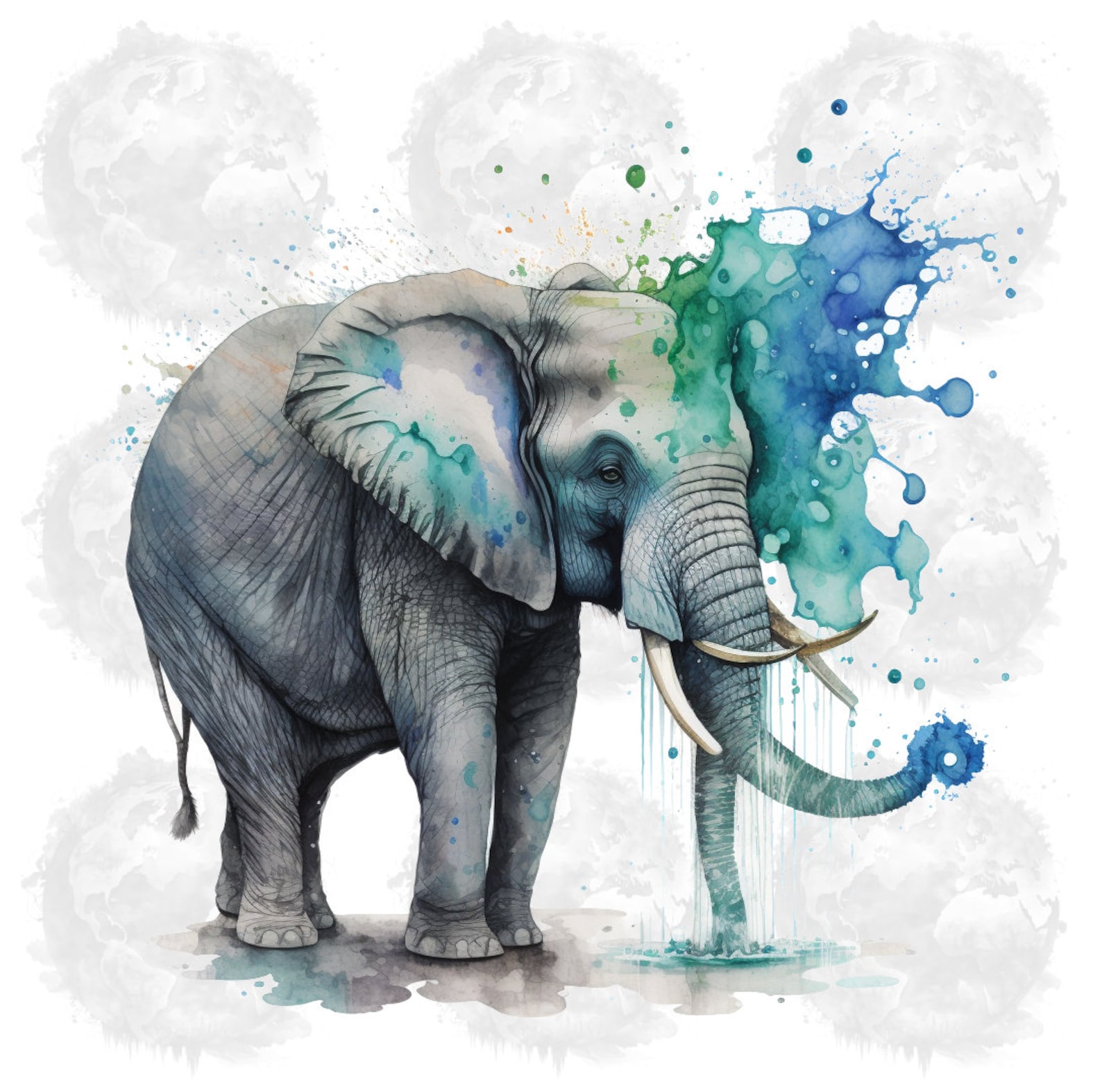 Elephant Art, Watercolor Elephant Clipart, Watercolor Elephants ...