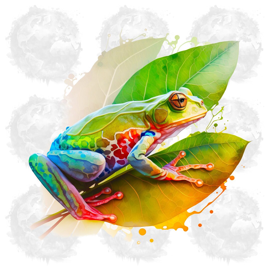 Frog Art, Watercolor Frog Clipart, Watercolor Frogs, Frog Clipart ...