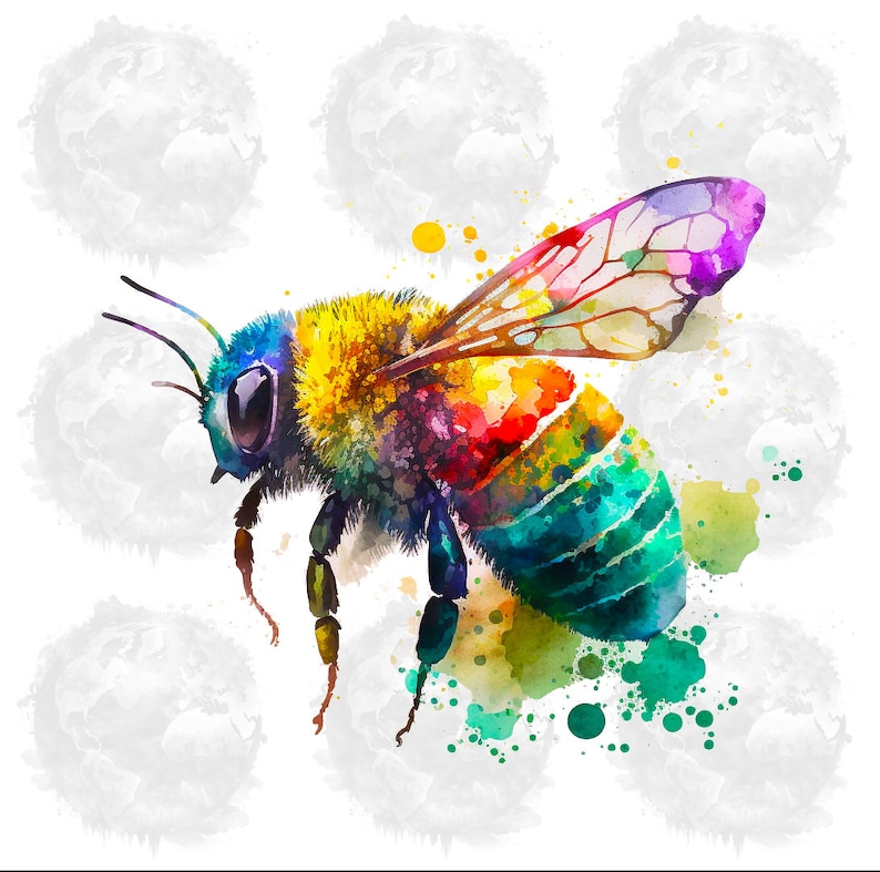 Bee Art, Watercolor Bee Clipart, Watercolor Bees, Bee Clipart, Animal ...