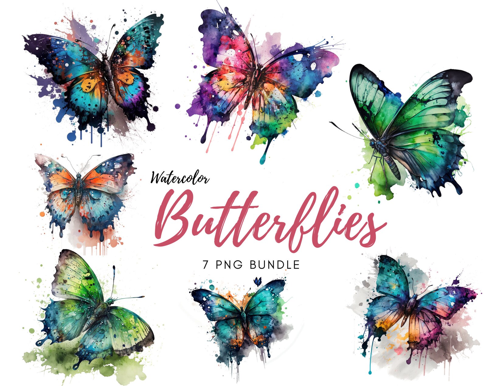 Butterfly Art Watercolor Butterfly Clipart Watercolor - Etsy