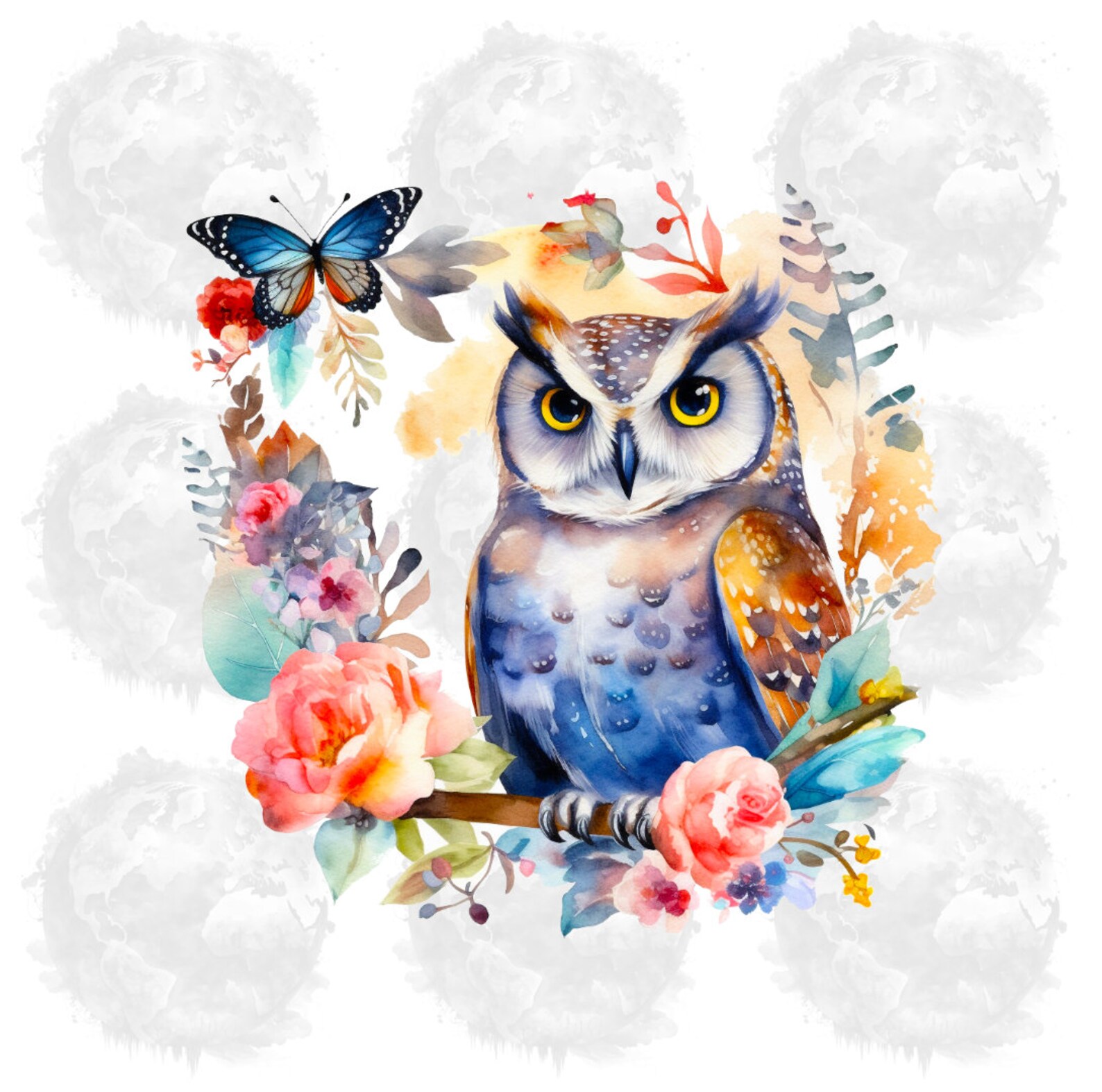 Owl Art, Watercolor Owl Clipart, Watercolor Owls, Owl Clipart, Animal ...