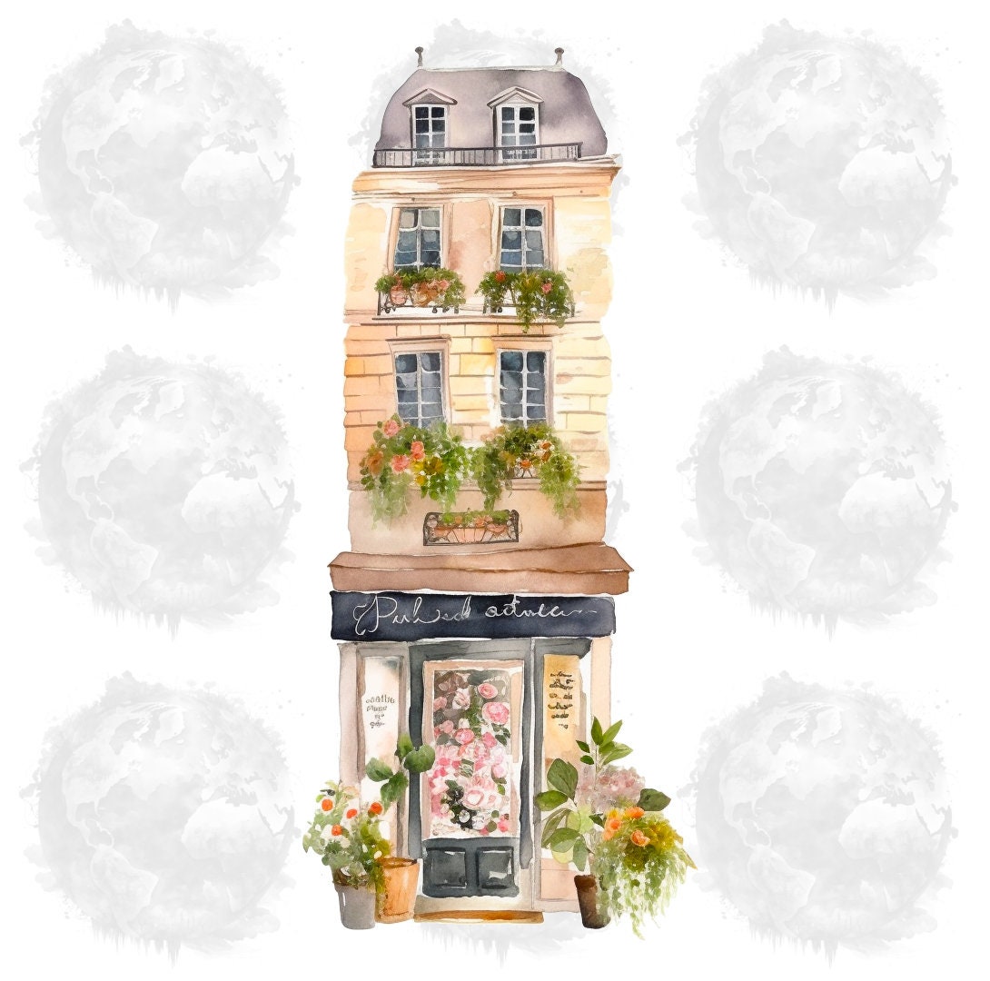 Paris Art, Watercolor Paris Clipart, Watercolor Paris, Paris Clipart ...