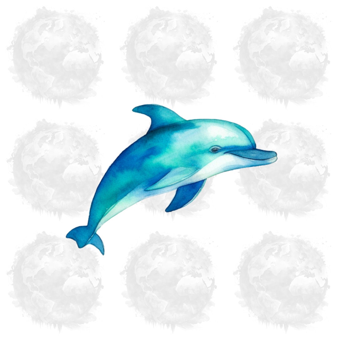 Dolphin Art, Watercolor Dolphin Clipart, Watercolor Dolphins, Dolphin ...