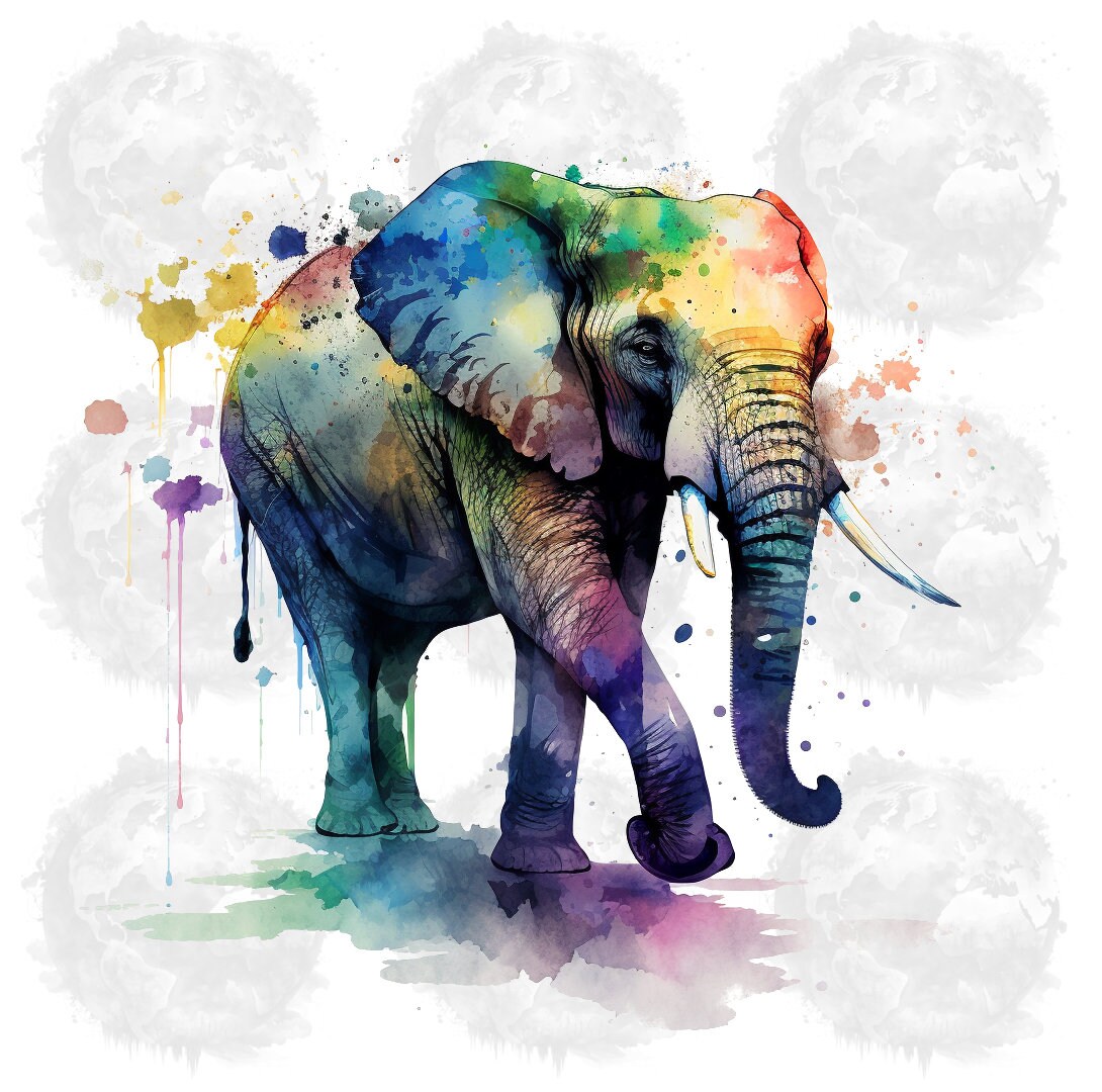 Elephant Art, Watercolor Elephant Clipart, Watercolor Elephants ...
