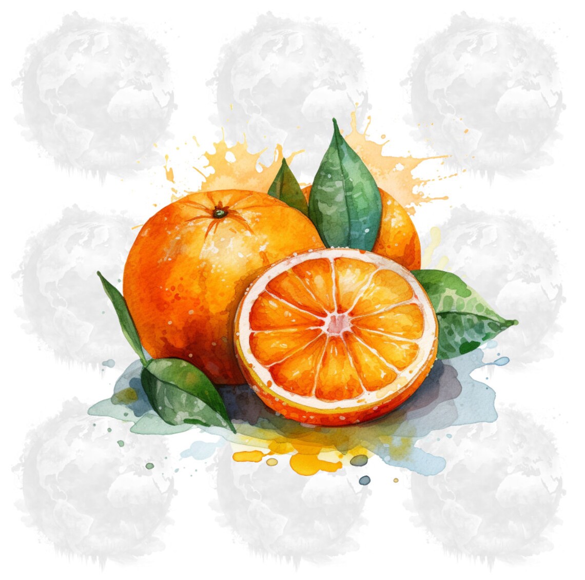 Orange Art Watercolor Orange Clipart Watercolor Oranges - Etsy