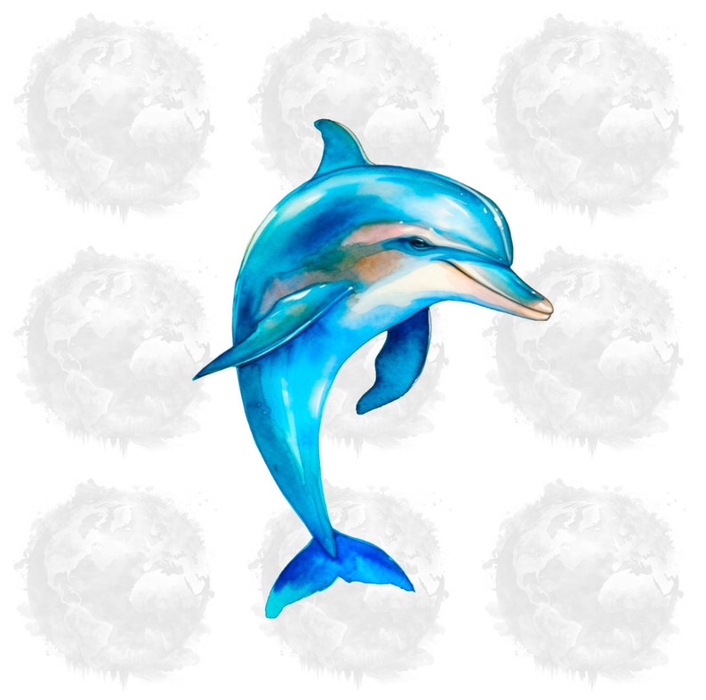Dolphin Art, Watercolor Dolphin Clipart, Watercolor Dolphins, Dolphin ...