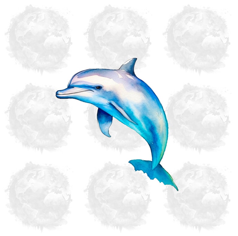 Dolphin Art, Watercolor Dolphin Clipart, Watercolor Dolphins, Dolphin ...