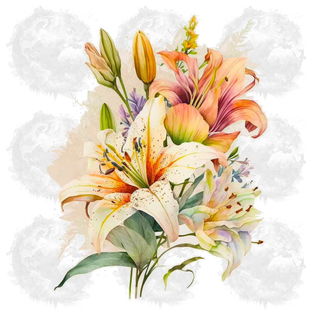 Lily Art Watercolor Lily Clipart Watercolor Lilies Lily - Etsy