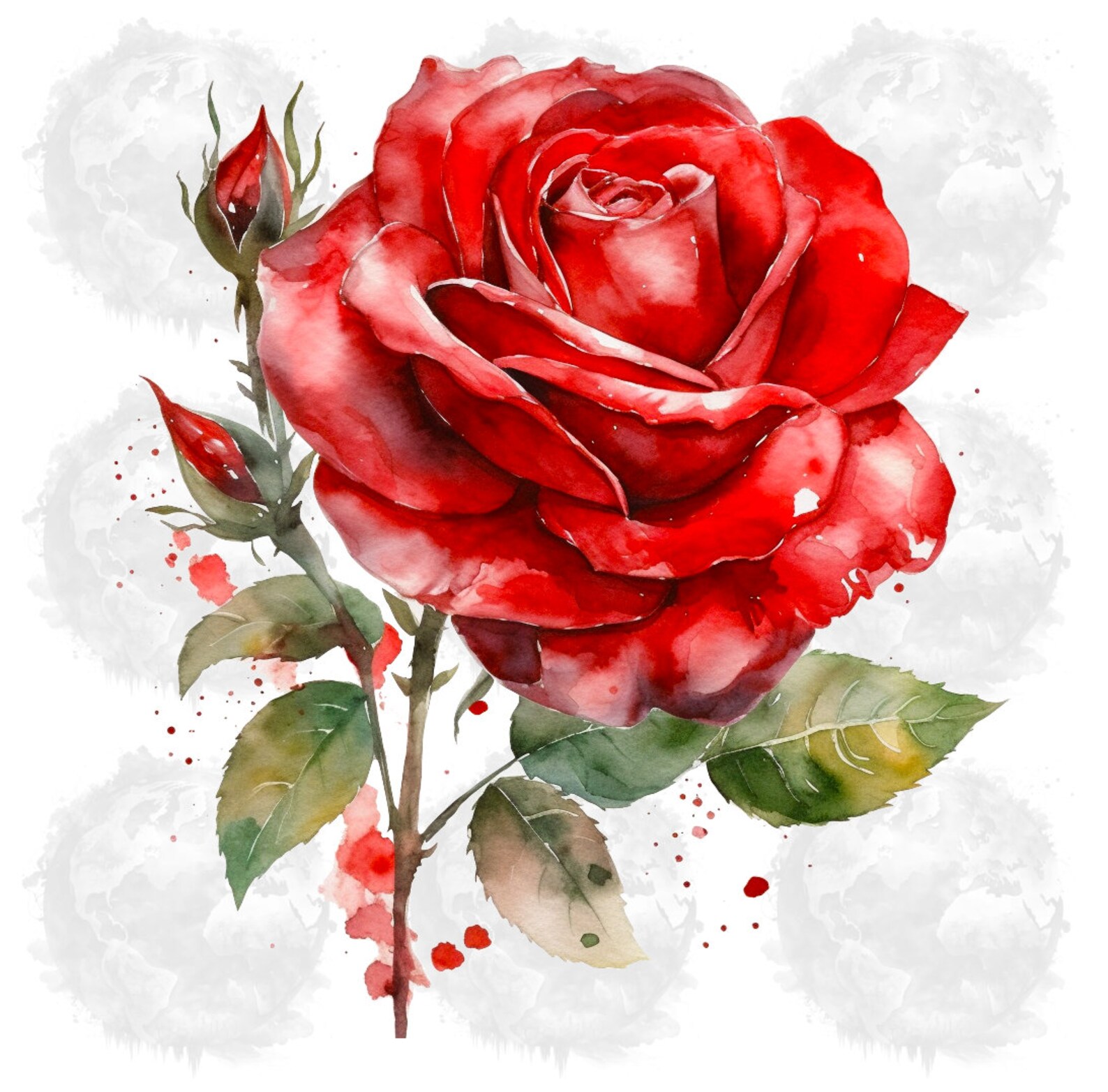 Rose Art Watercolor Rose Clipart Watercolor Roses Floral - Etsy