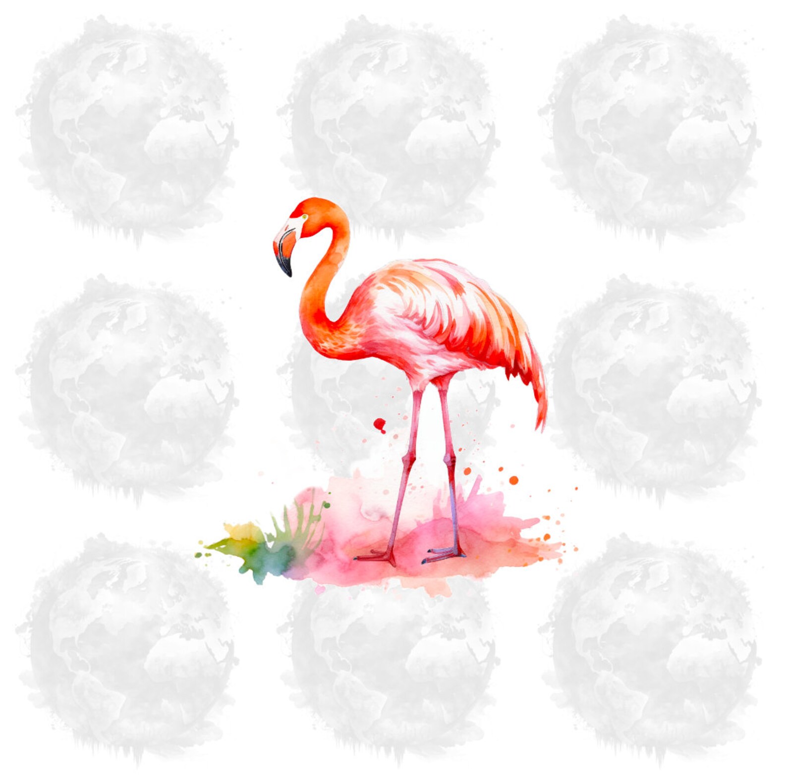 Flamingo Art, Watercolor Flamingo Clipart, Watercolor Flamingo ...