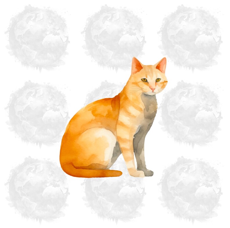 Cat Art, Watercolor Cat Clipart, Watercolor Cats, Cat Clipart, Animal ...