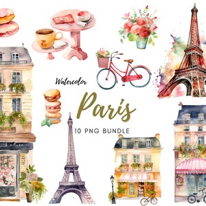 Paris Art, Watercolor Paris Clipart, Watercolor Paris, Paris Clipart ...