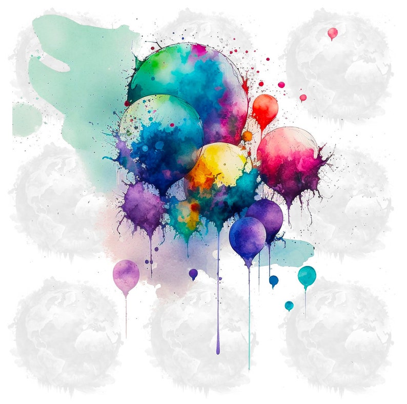 Balloon Art Watercolor Balloon Clipart Watercolor Balloons - Etsy