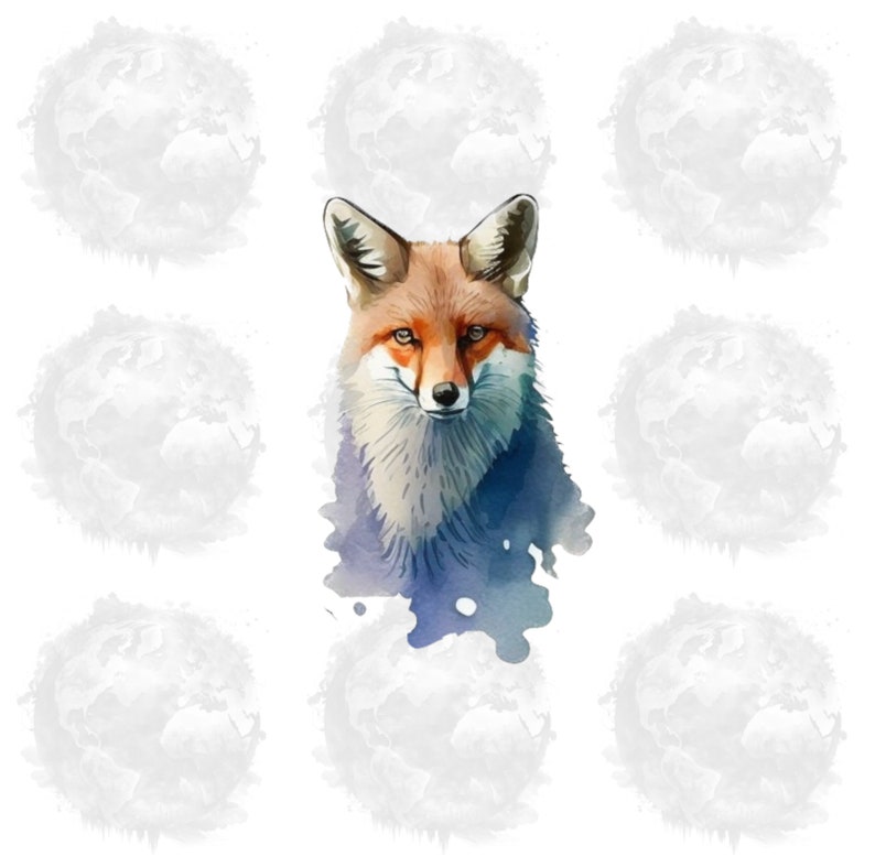 Fox Art Watercolor Fox Clipart Watercolor Foxes Fox - Etsy
