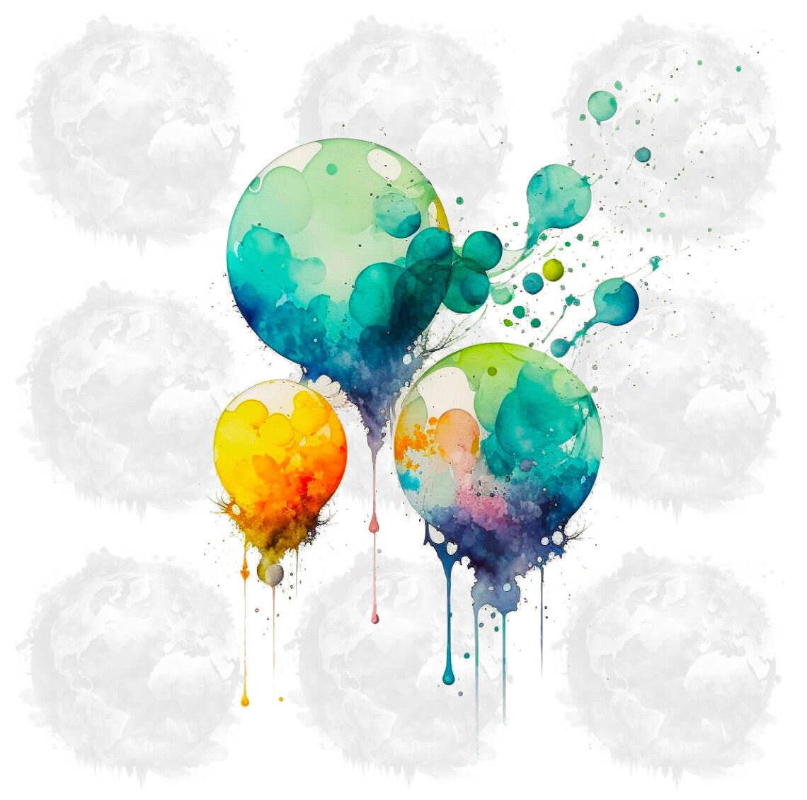 Balloon Art Watercolor Balloon Clipart Watercolor Balloons - Etsy