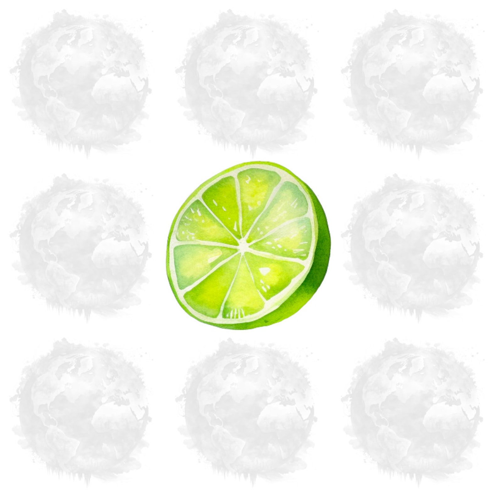Lime Art, Watercolor Lime Clipart, Watercolor Limes, Lime Clipart, Lime ...