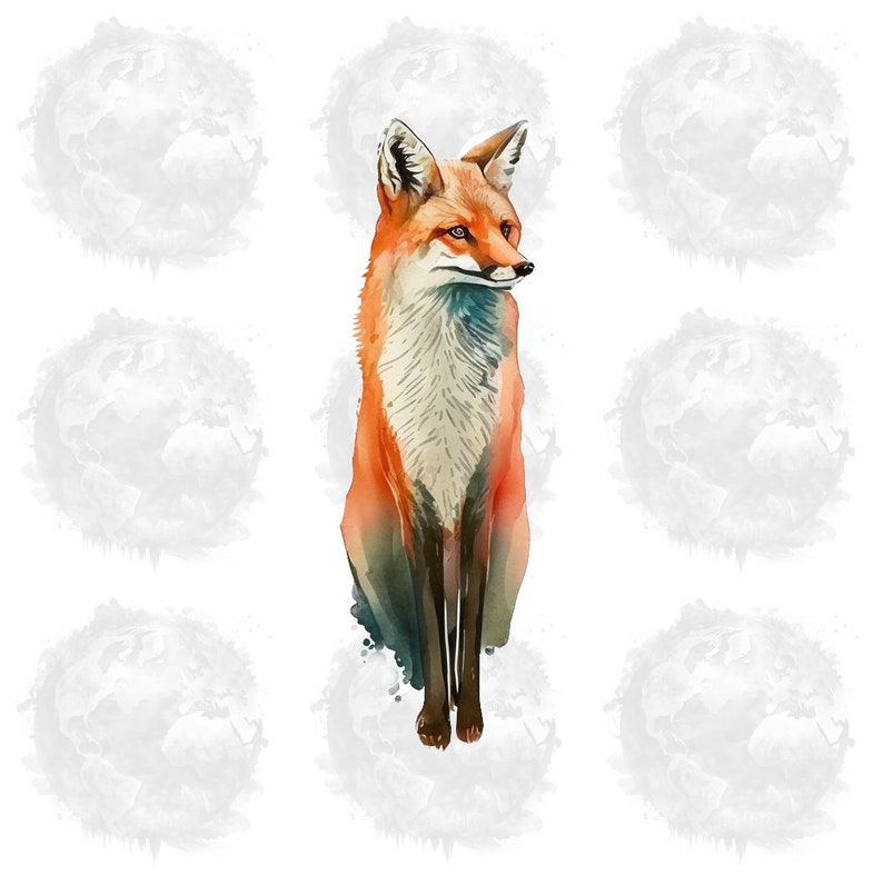 Fox Art Watercolor Fox Clipart Watercolor Foxes Fox - Etsy