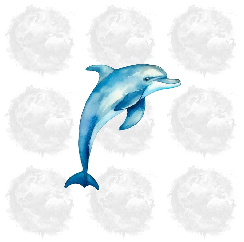 Dolphin Art, Watercolor Dolphin Clipart, Watercolor Dolphins, Dolphin ...
