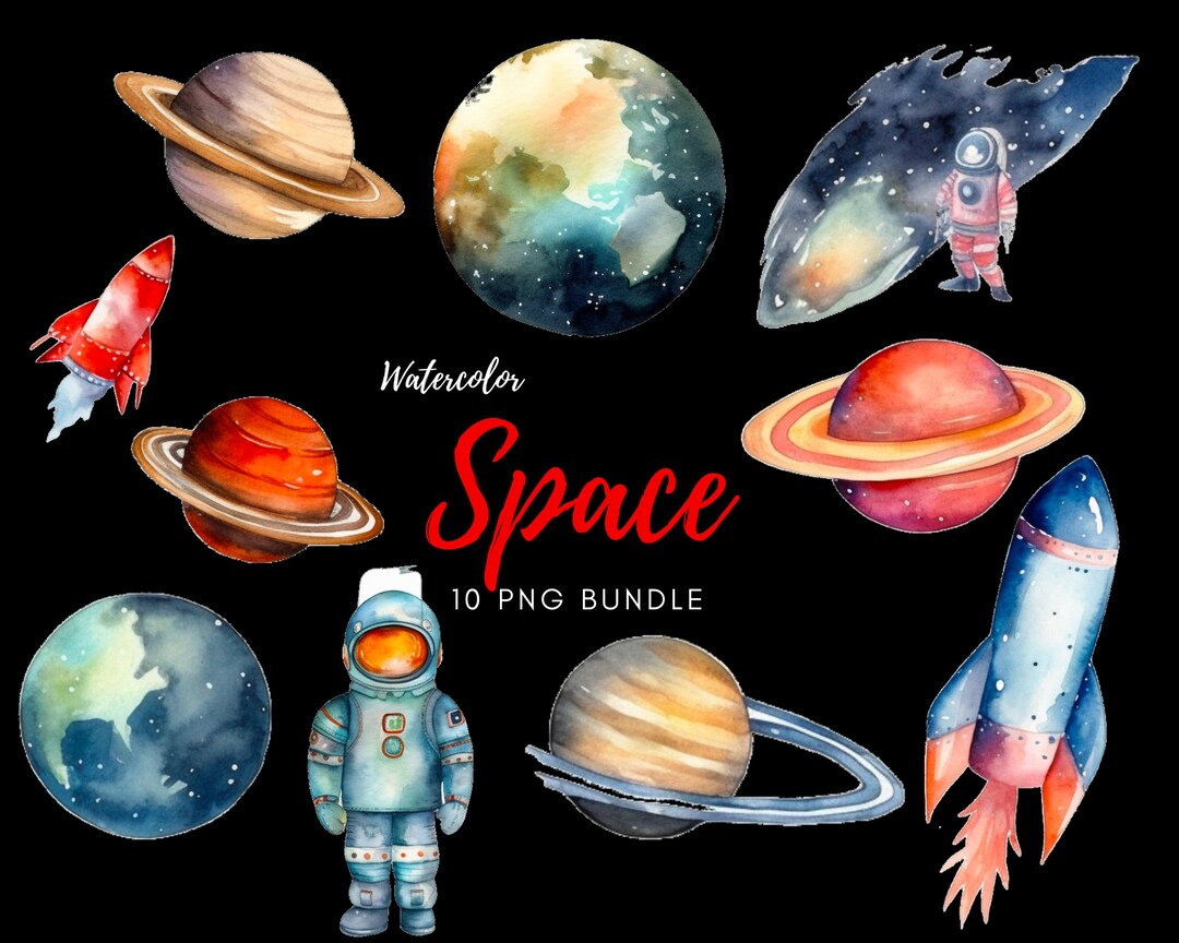 Space Art, Watercolor Space Clipart, Watercolor Space, Space Clipart ...