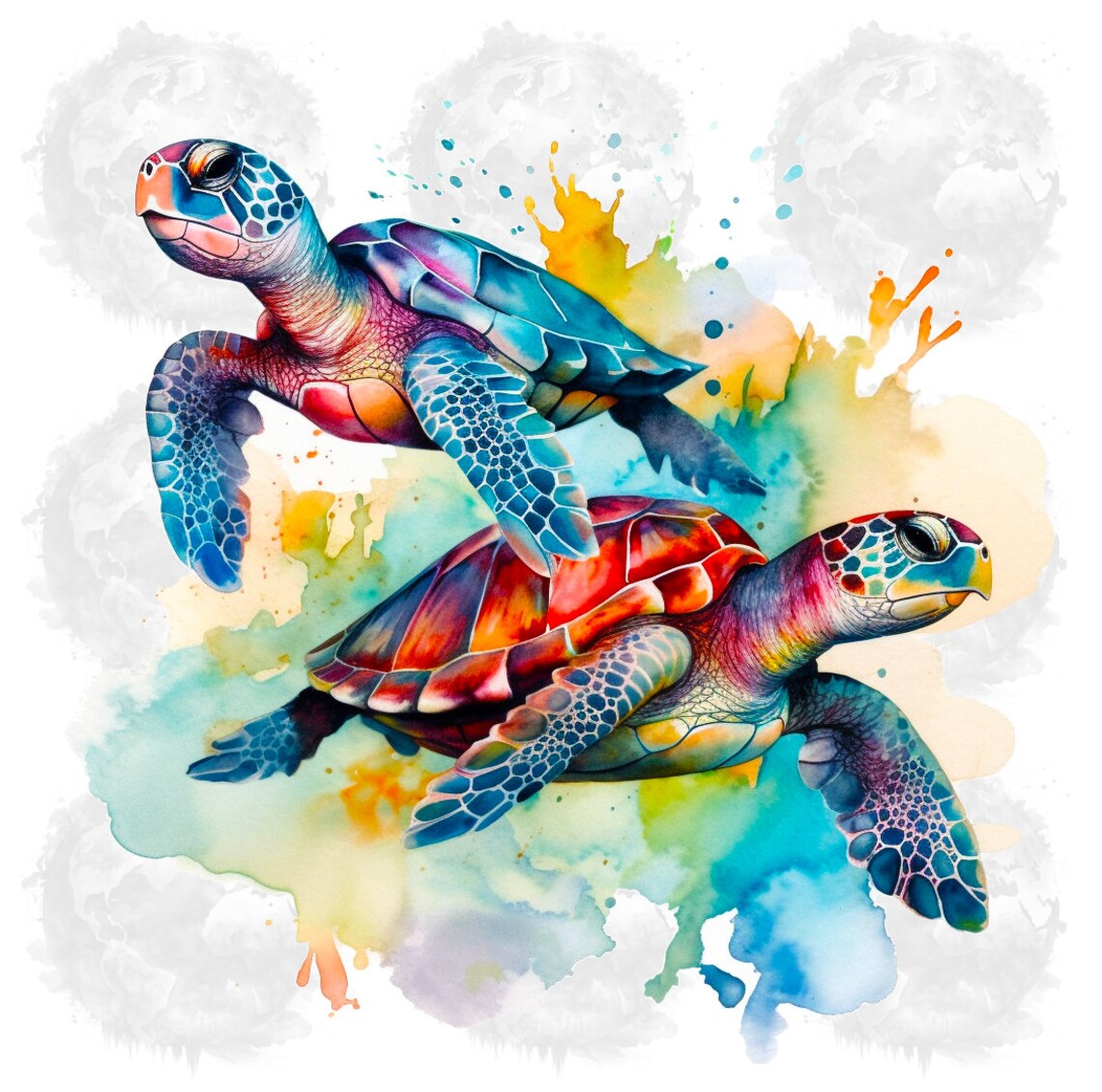 Turtle Art, Watercolor Turtle Clipart, Watercolor Turtles, Turtle ...
