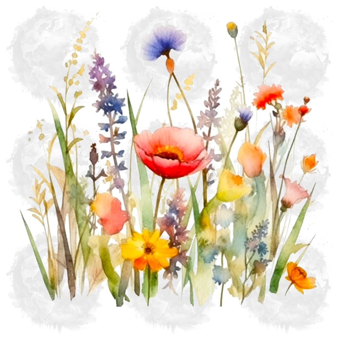 Wildflower Art, Watercolor Wildflower Clipart, Watercolor Wildflowers ...