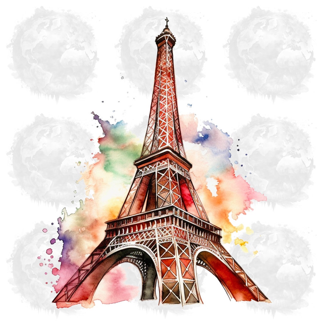 Paris Art, Watercolor Paris Clipart, Watercolor Paris, Paris Clipart ...
