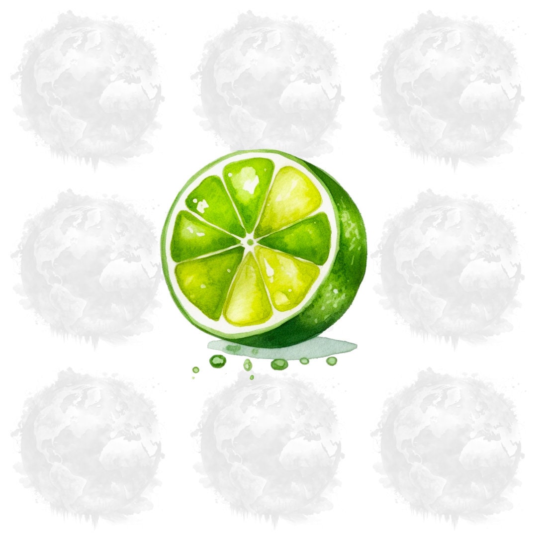 Lime Art, Watercolor Lime Clipart, Watercolor Limes, Lime Clipart, Lime ...