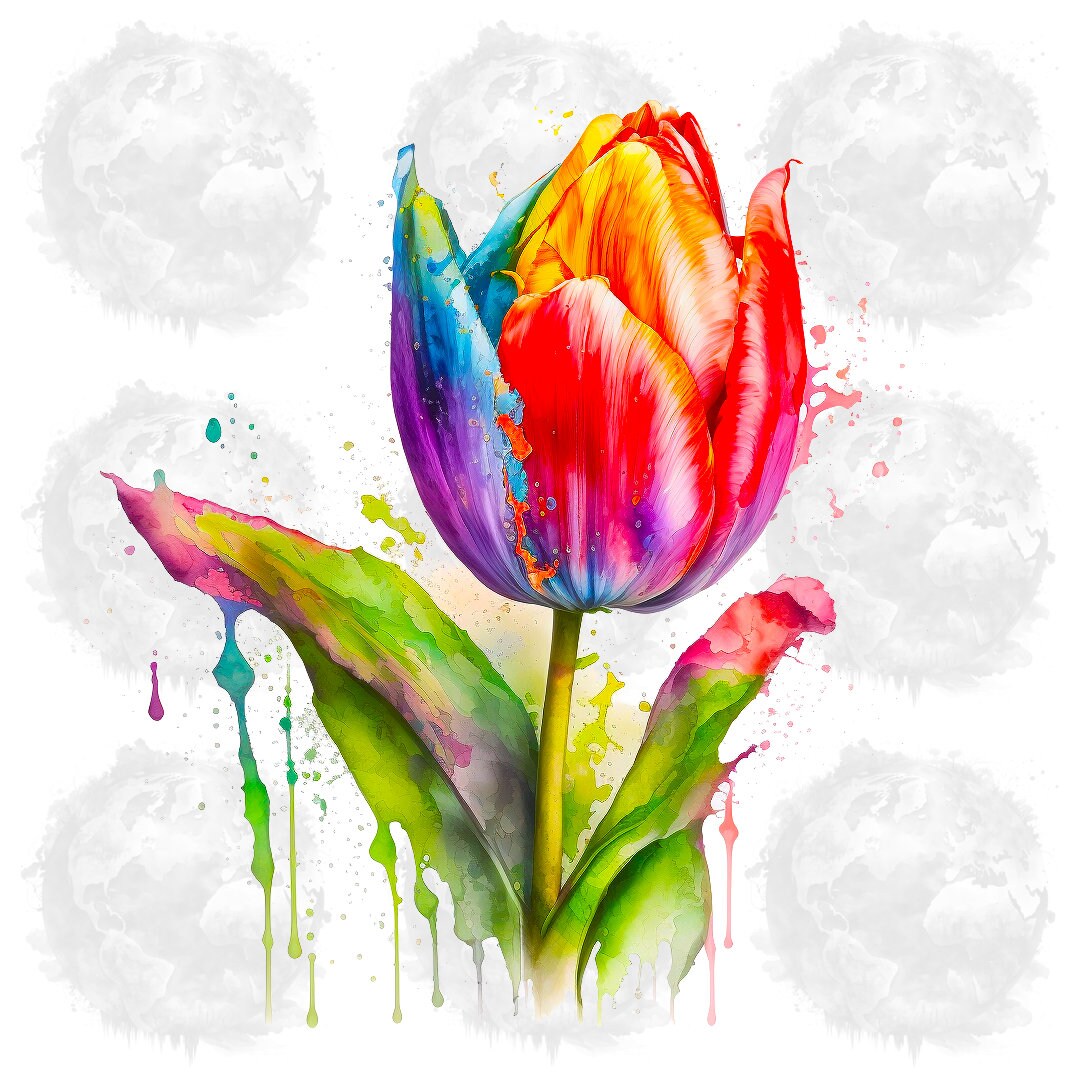 Tulip Art, Watercolor Tulip Clipart, Watercolor Tulip, Tulip Clipart ...