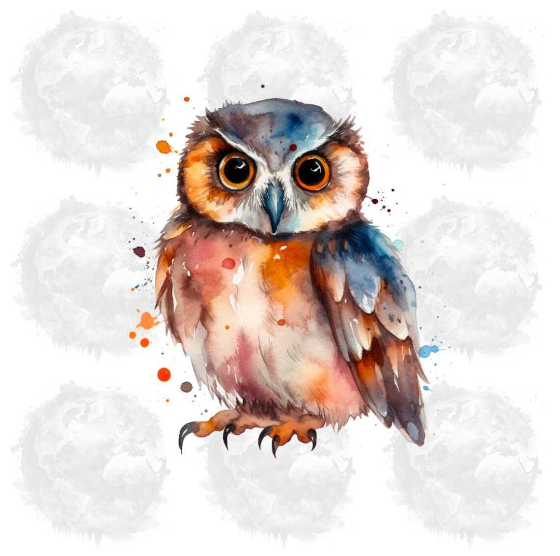 Owl Art, Watercolor Owl Clipart, Watercolor Owls, Owl Clipart, Animal ...
