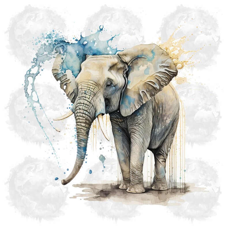 Elephant Art, Watercolor Elephant Clipart, Watercolor Elephants ...