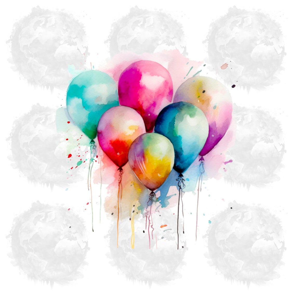 Balloon Art Watercolor Balloon Clipart Watercolor Balloons - Etsy